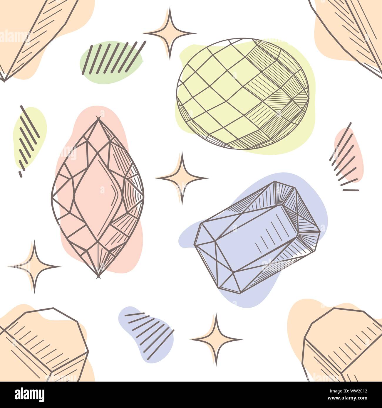 Seamless pastel diamonds pattern. Background with colorful gemstones ...