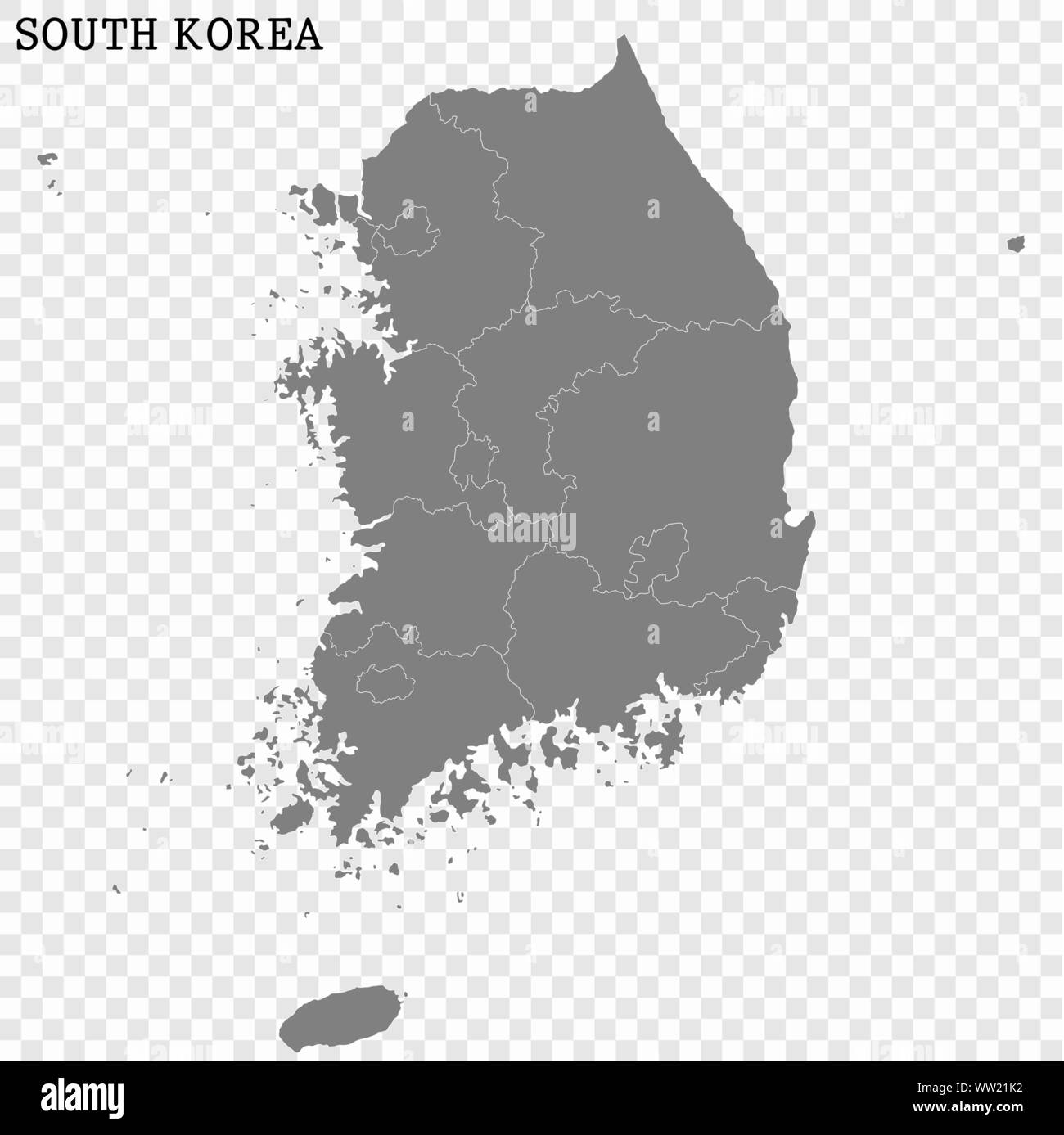 Map of south korea Black and White Stock Photos & Images - Alamy