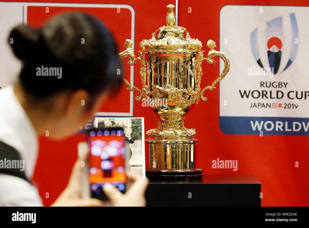 The Webb Ellis Cup, the trophy awarded to the winners of the Rugby ...