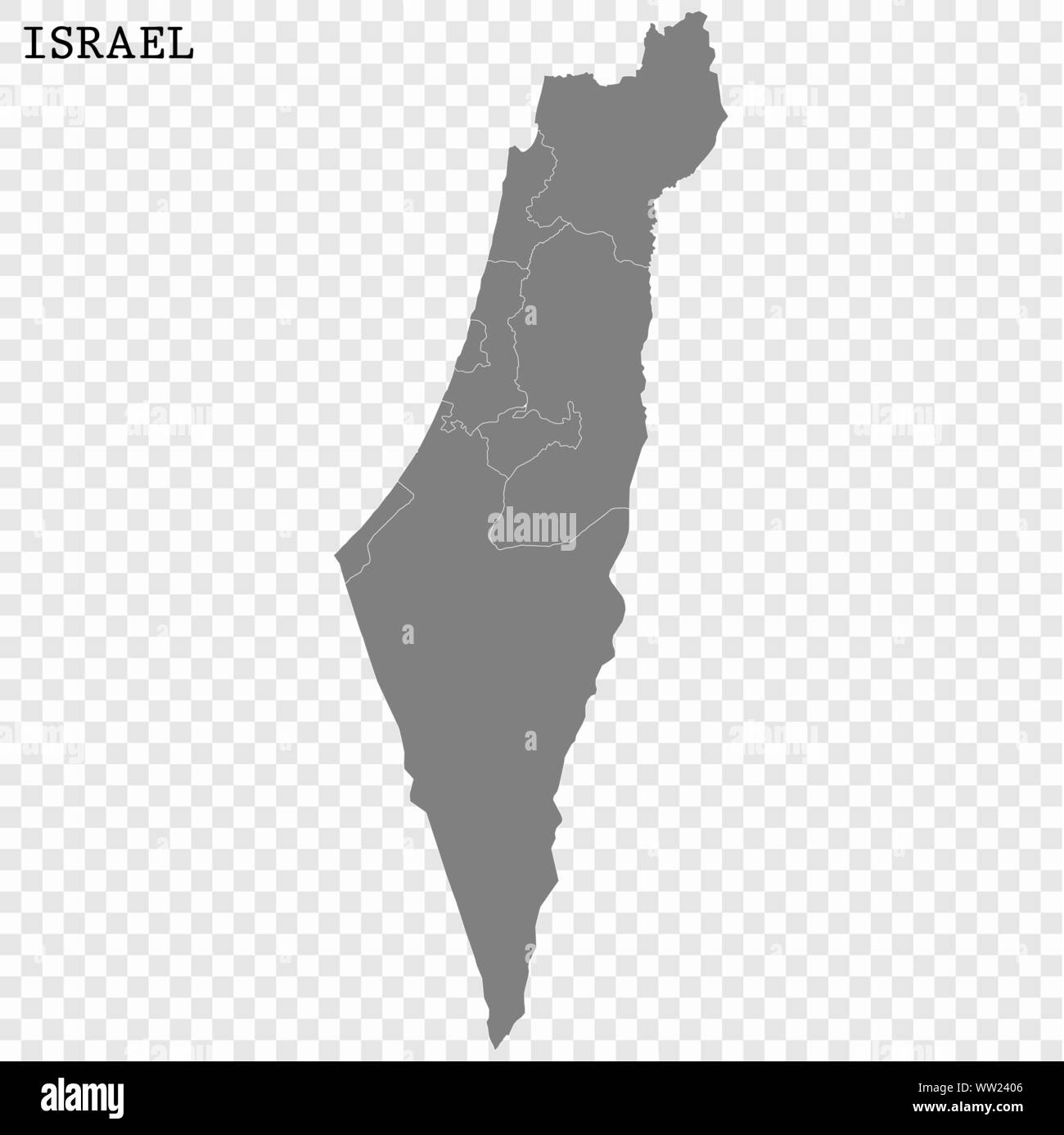 High quality map of Israel with borders of the regions Stock Vector ...