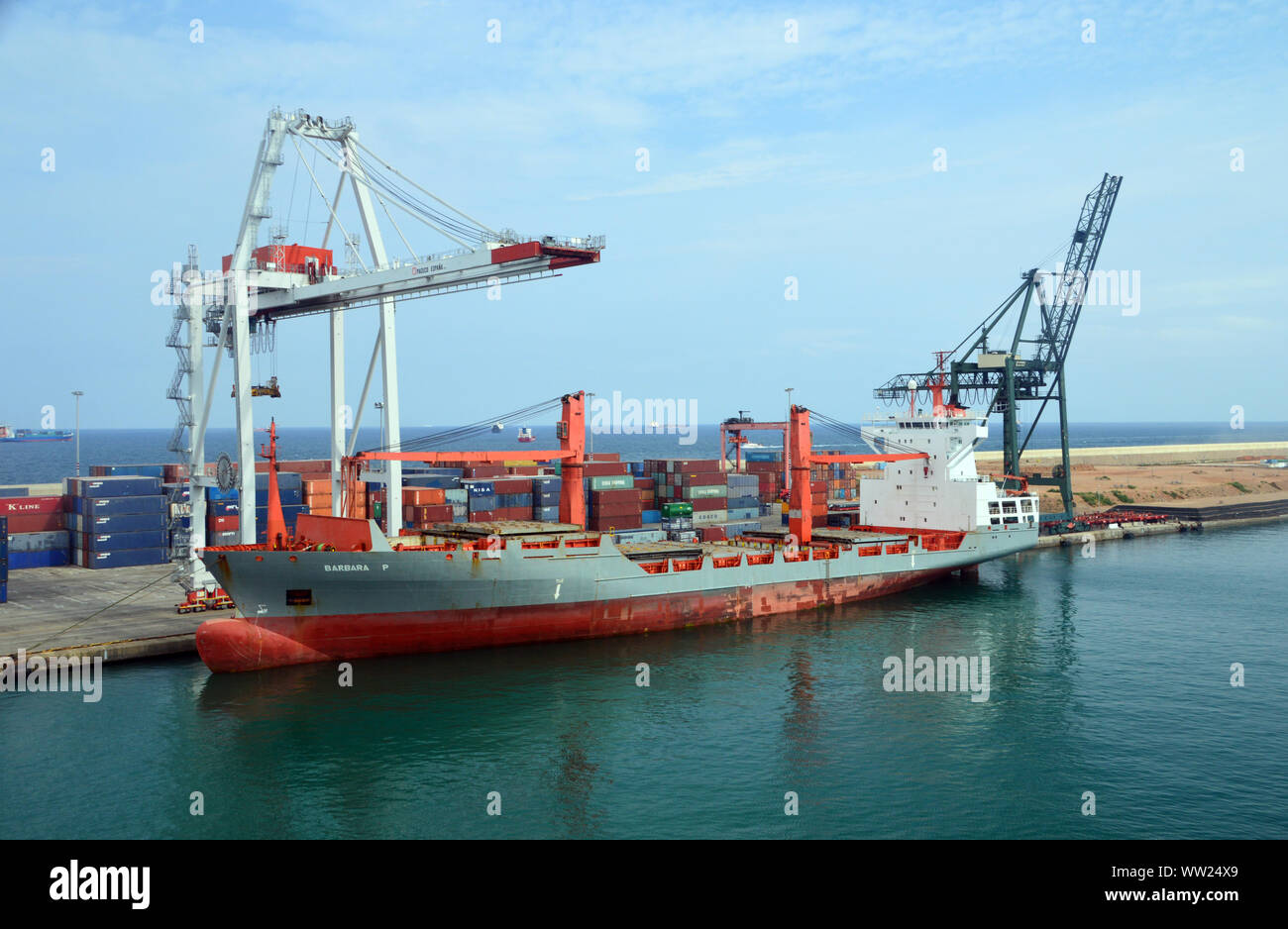 The Barbara P Ship Waiting to be Loaded up with Containers in Barcelona ...