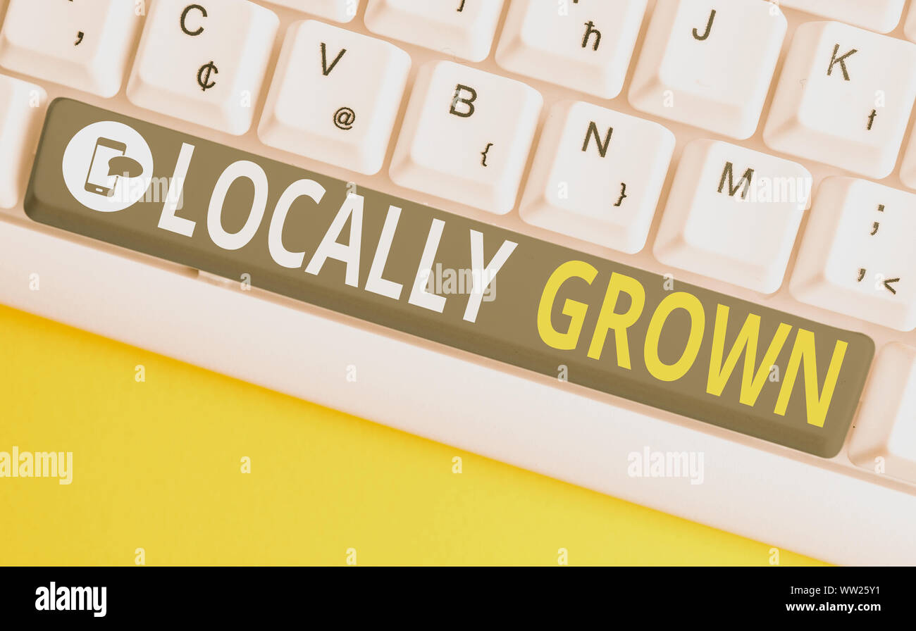 Conceptual hand writing showing Locally Grown. Concept meaning Produced ...