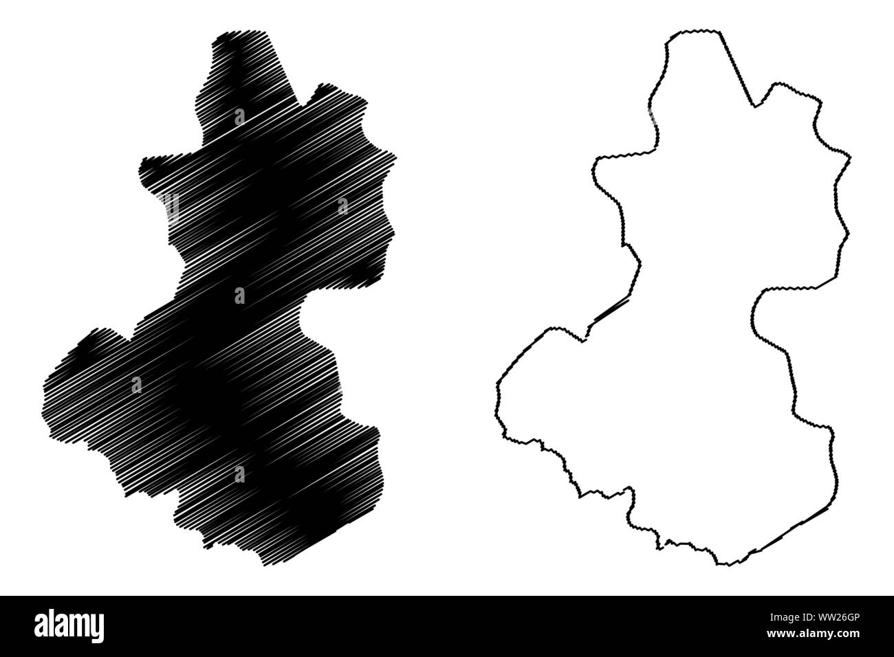 Lempira Department (Republic of Honduras, Departments of Honduras) map vector illustration ...
