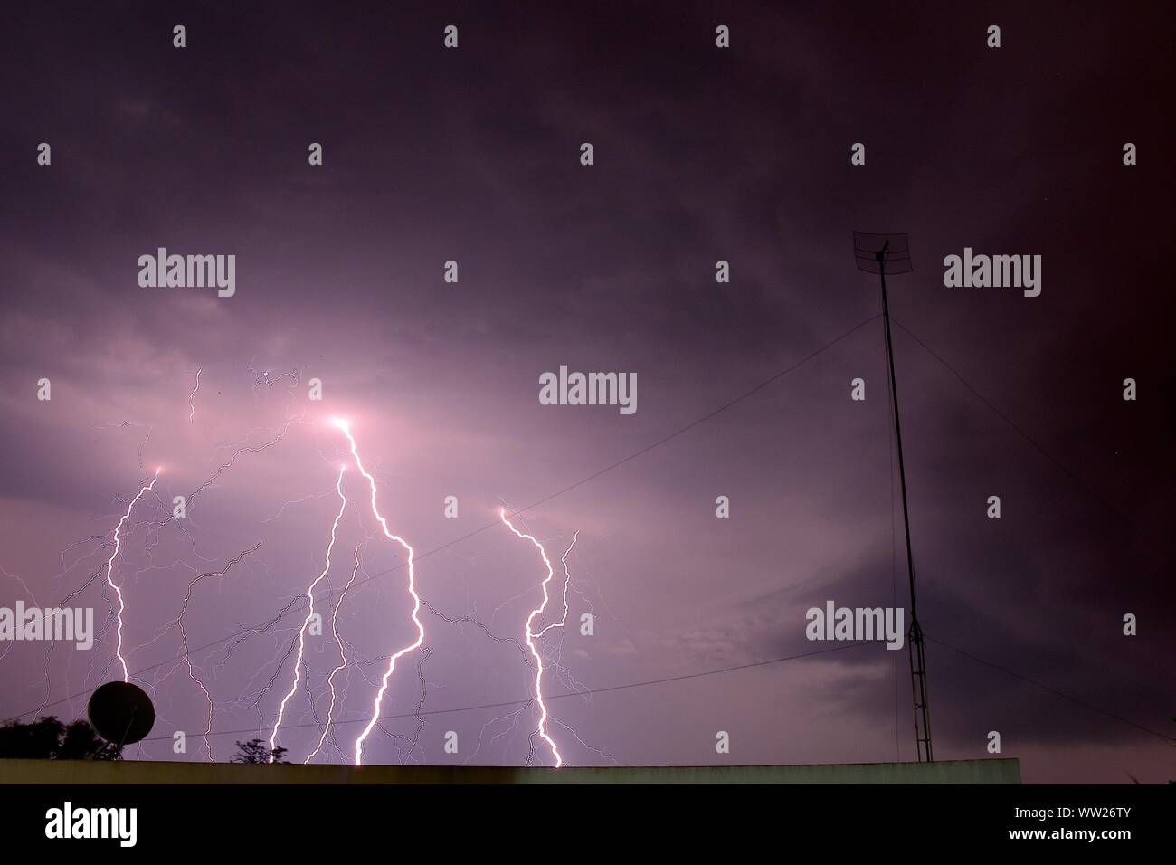 Lightning during thunderstorm hi-res stock photography and images - Alamy