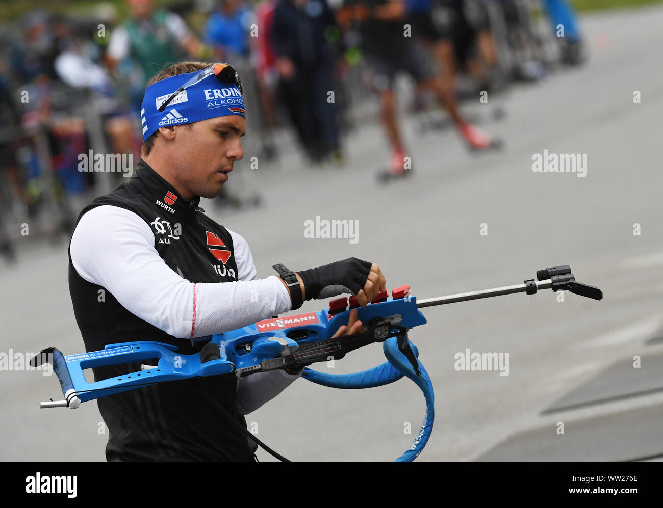 12 September 2019, Bavaria, Ruhpolding: Biathlon athlete Simon Schempp ...