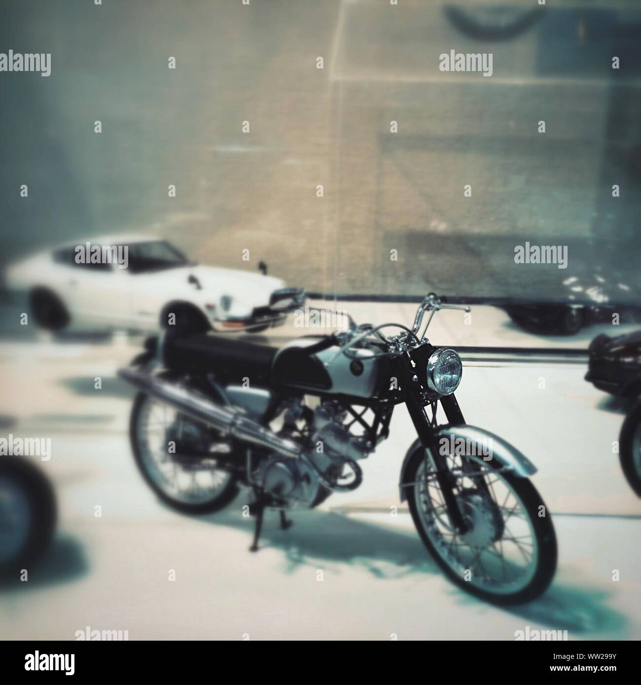 Motorcycle In Parking Lot Stock Photo - Alamy
