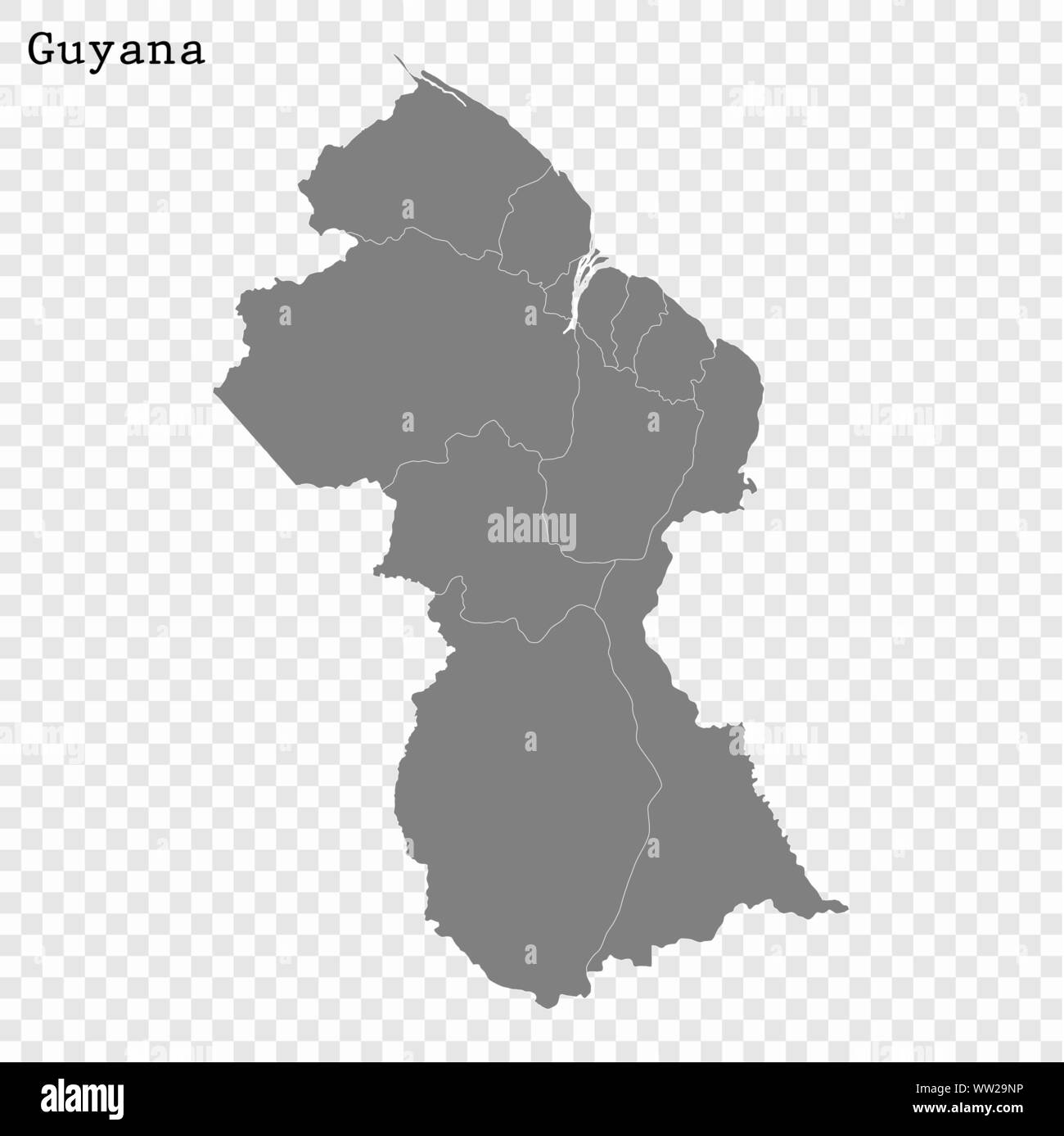 Guyana map Black and White Stock Photos & Images - Alamy