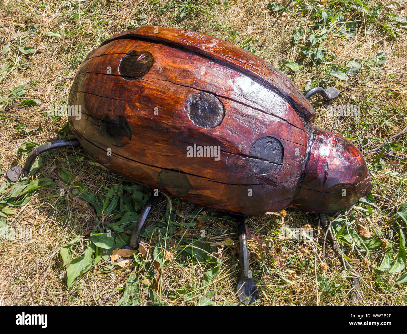 The figure of a ladybug made of wood and reinforcement Stock Photo - Alamy