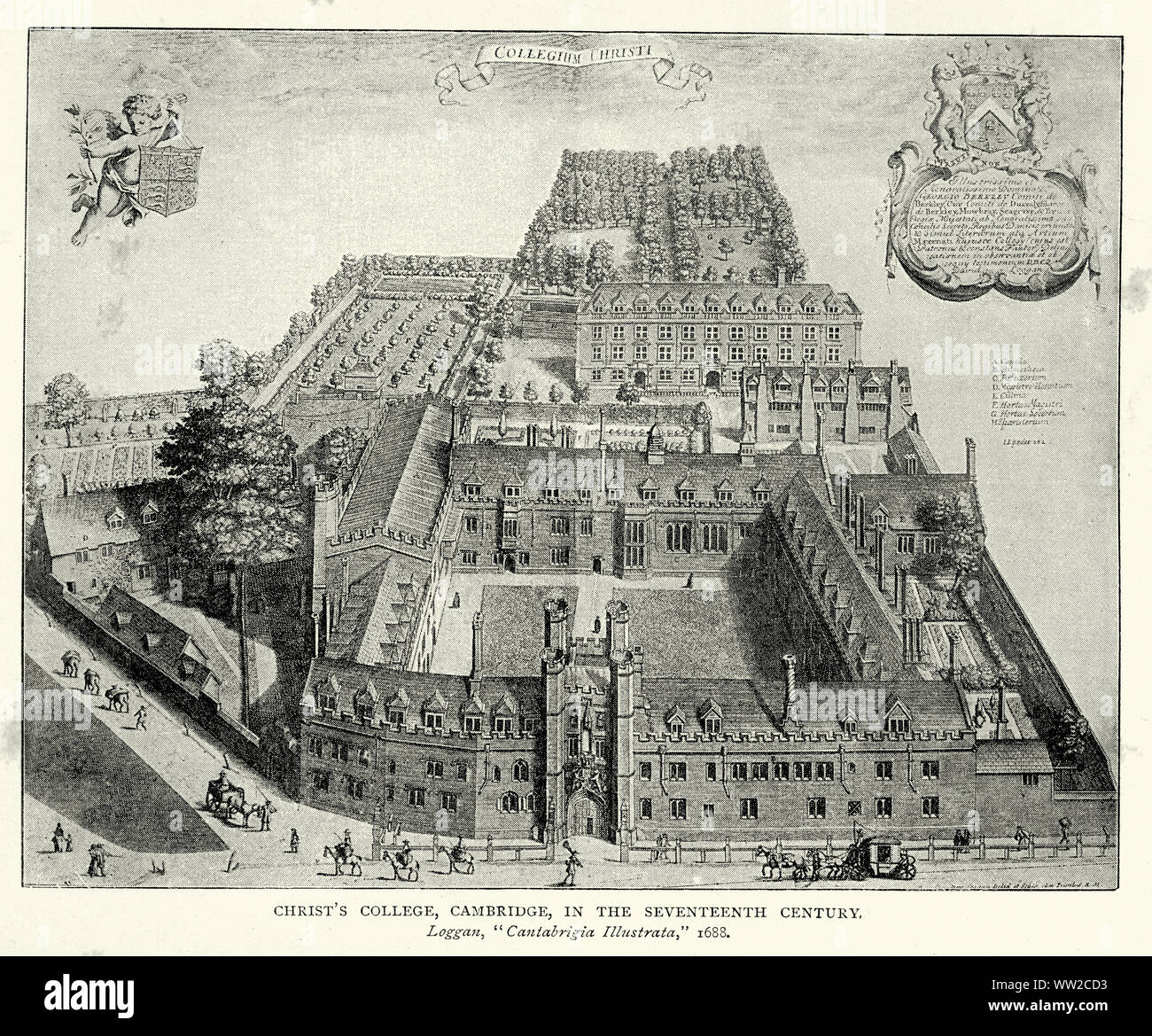Christ's College, Cambridge in the 17th Century. Christ's College is a ...