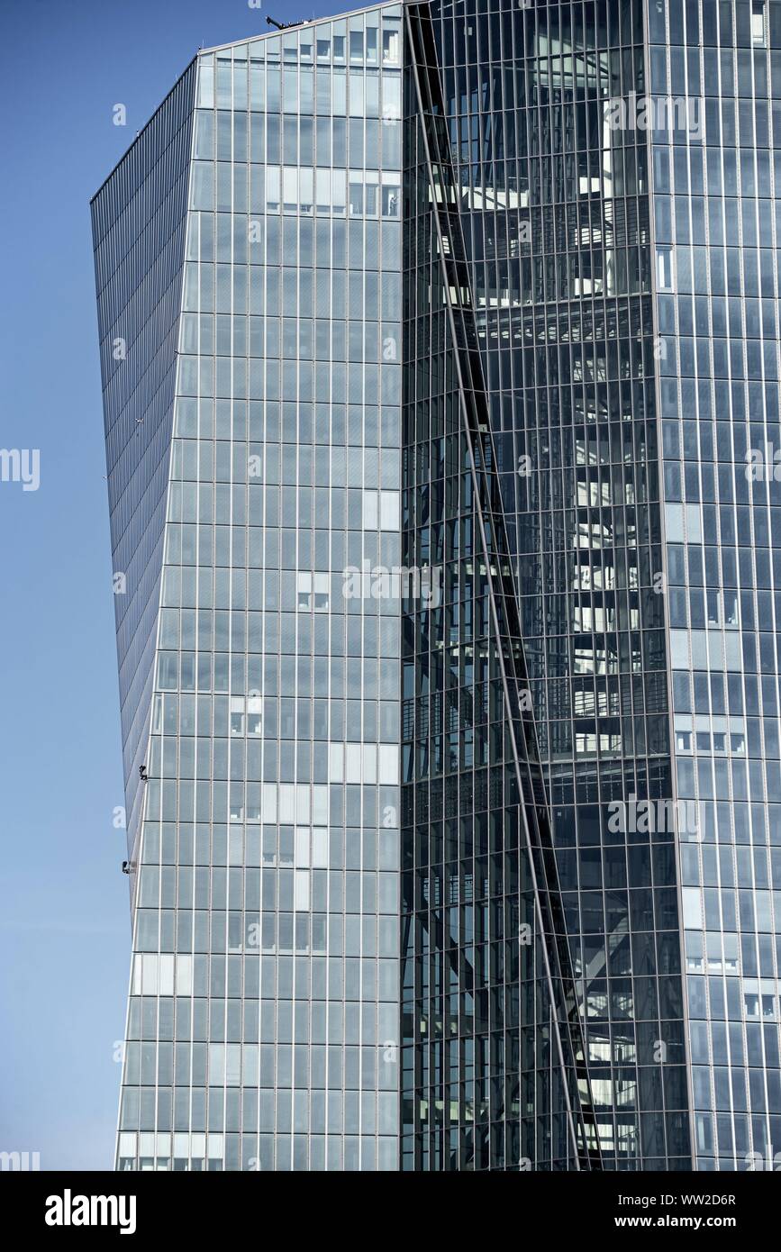 European Central Bank (ECB) in detail and monochrome. | usage worldwide ...