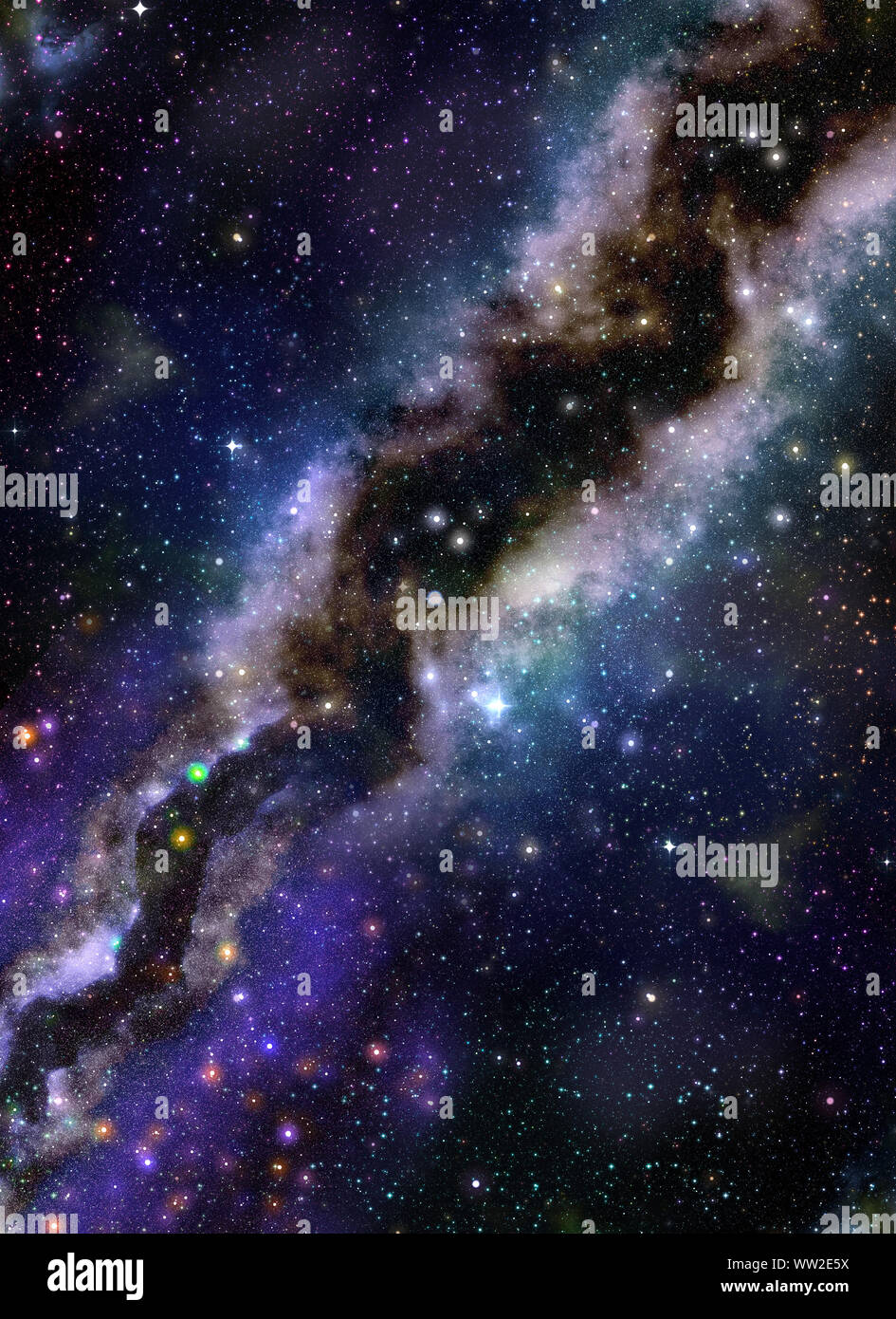 Fantasy outer space themed background with colorful stars and galaxy ...
