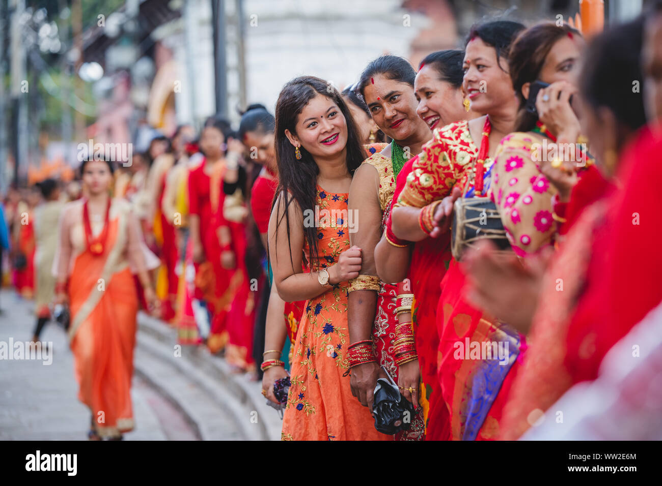 Kathmandu,Nepal - Sep 2,2019 : Large Group of Nepali Hindu Women ...