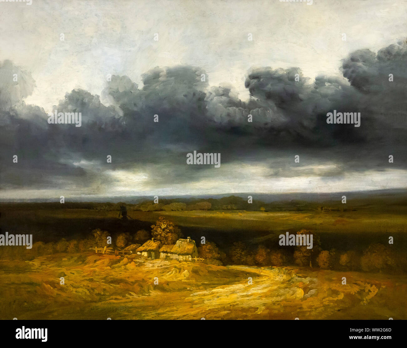 Landscape with Cottages, George Michel, circa 1830 Stock Photo - Alamy