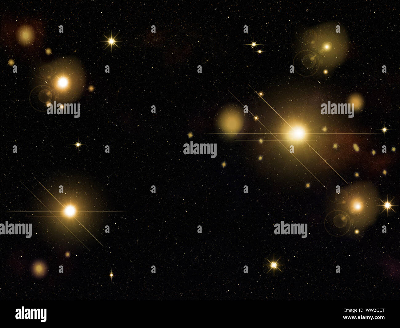 Illustration of abstract space background with yellow stars Stock Photo ...