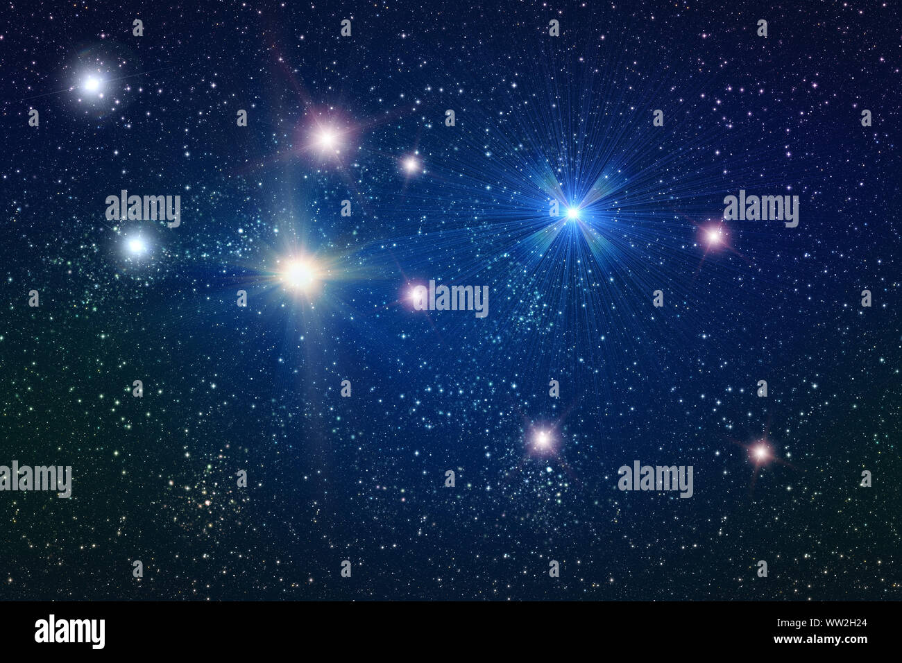 Colorful starry outer space background, star field illustration Stock ...