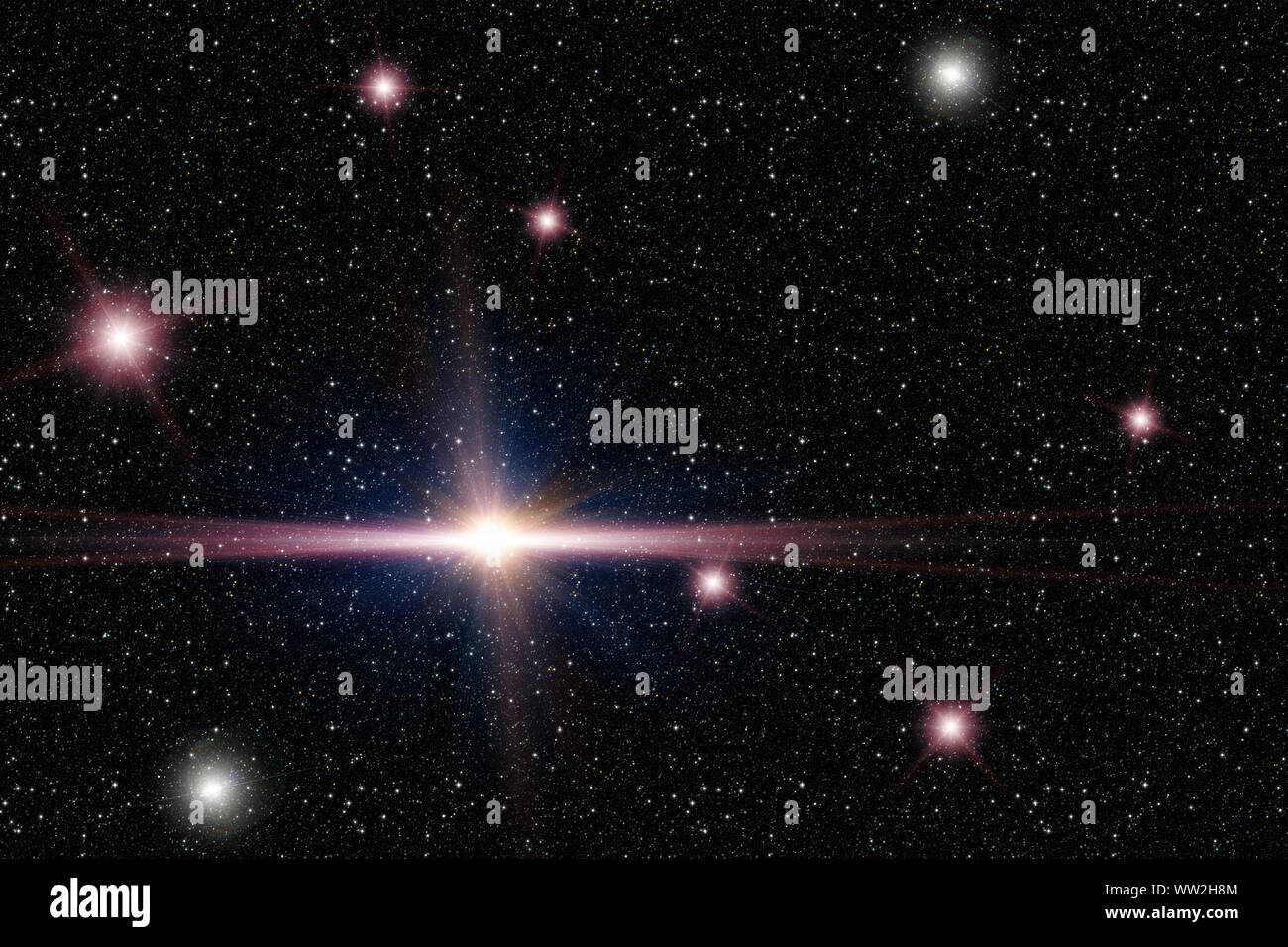 Colorful starry outer space background, star field illustration Stock ...