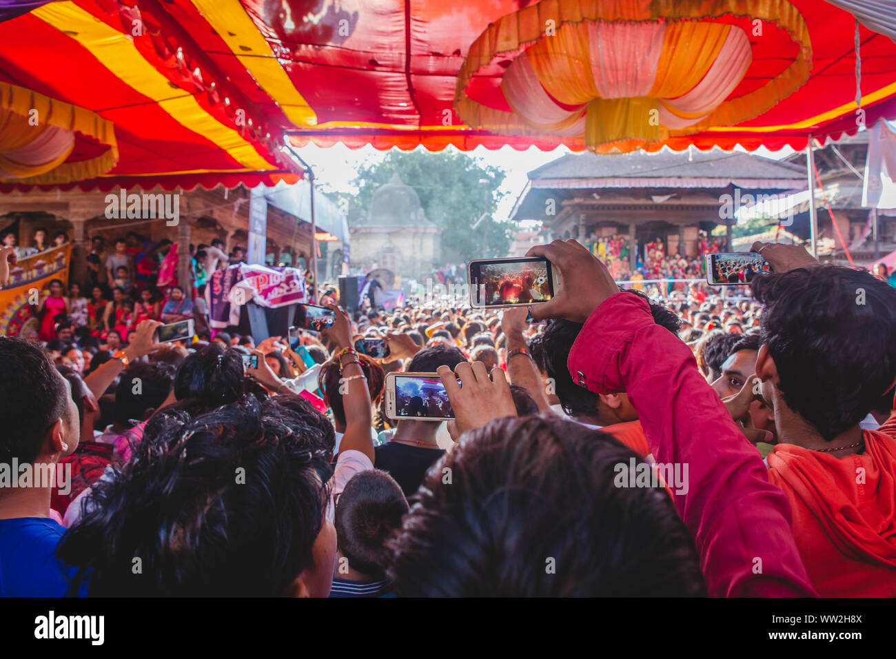 Kathmandu,Nepal - Sep 2,2019 : People taking photos & videos of dancing ...