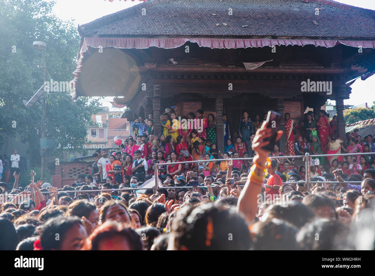Kathmandu,Nepal - Sep 2,2019 : Hindu Women dancing during Teej festival ...