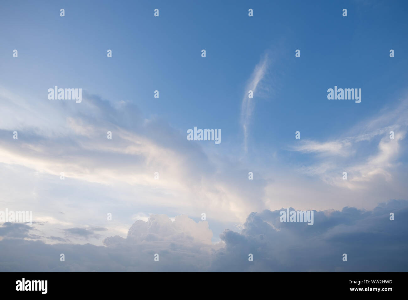Blue sky with clouds background template with some copy space for Input ...