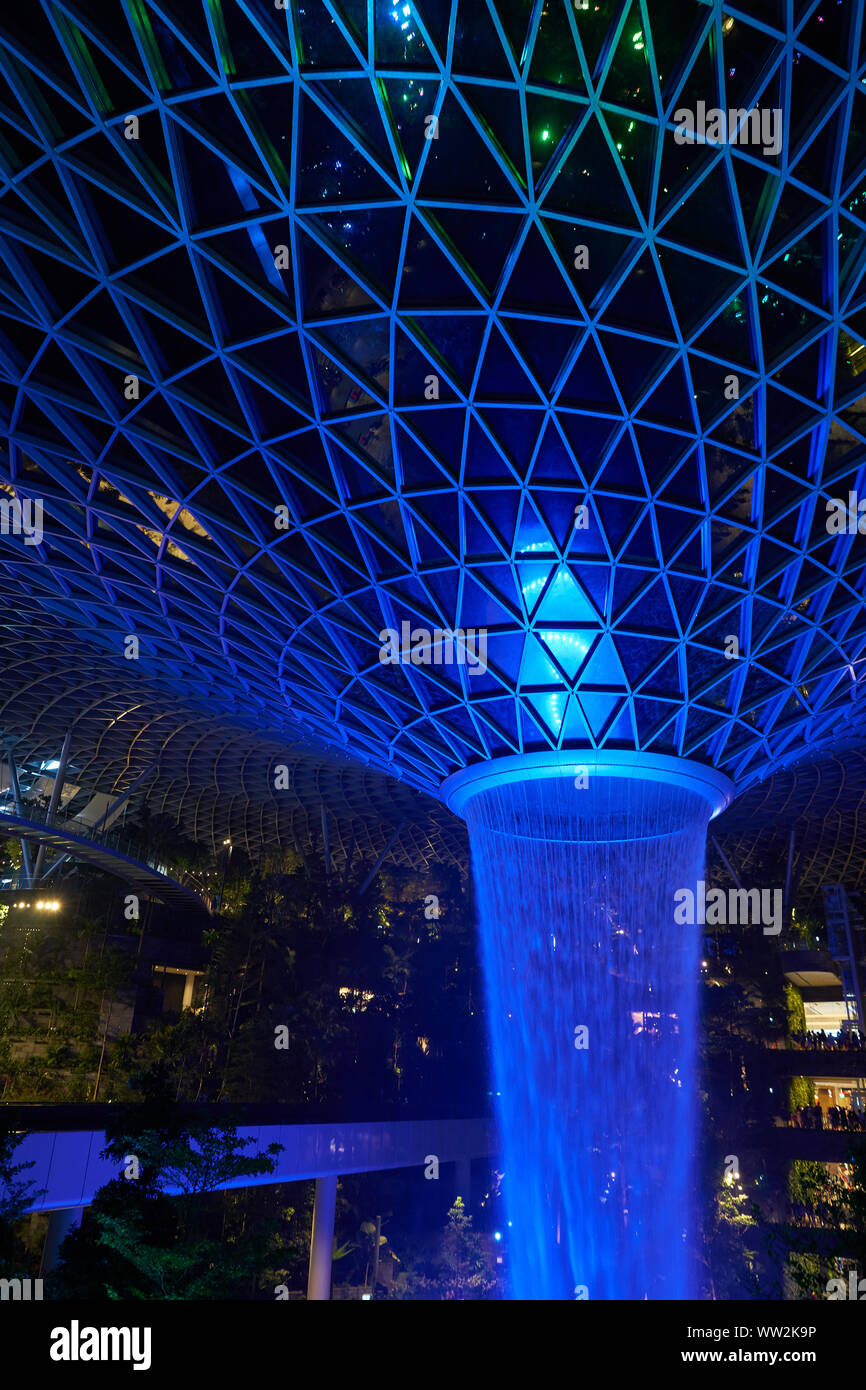 SINGAPORE - CIRCA APRIL, 2019: 40-meter HSBC Rain Vortex, the world’s ...