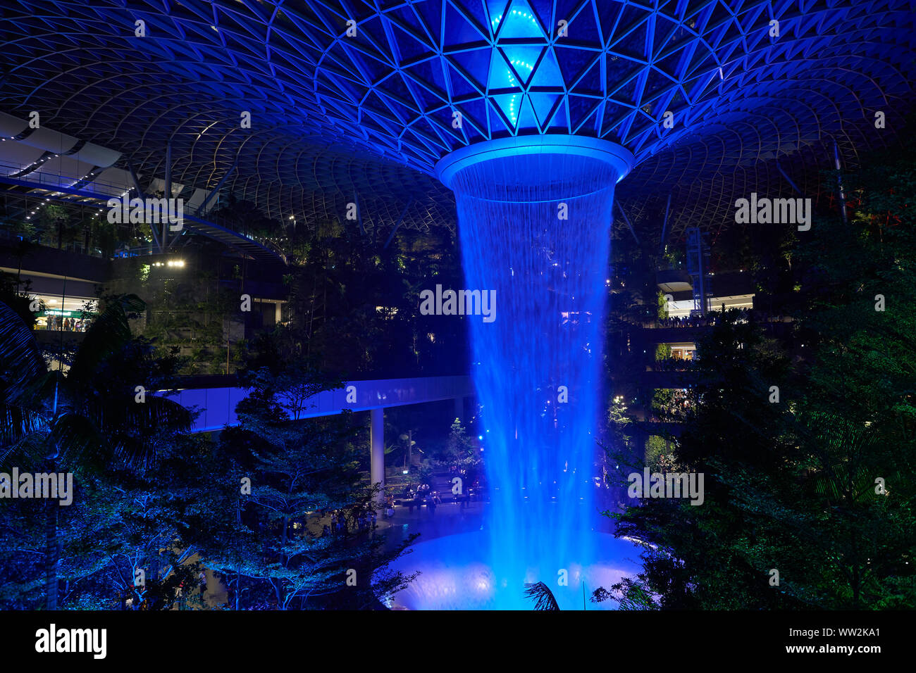 SINGAPORE - CIRCA APRIL, 2019: 40-meter HSBC Rain Vortex, the world’s ...