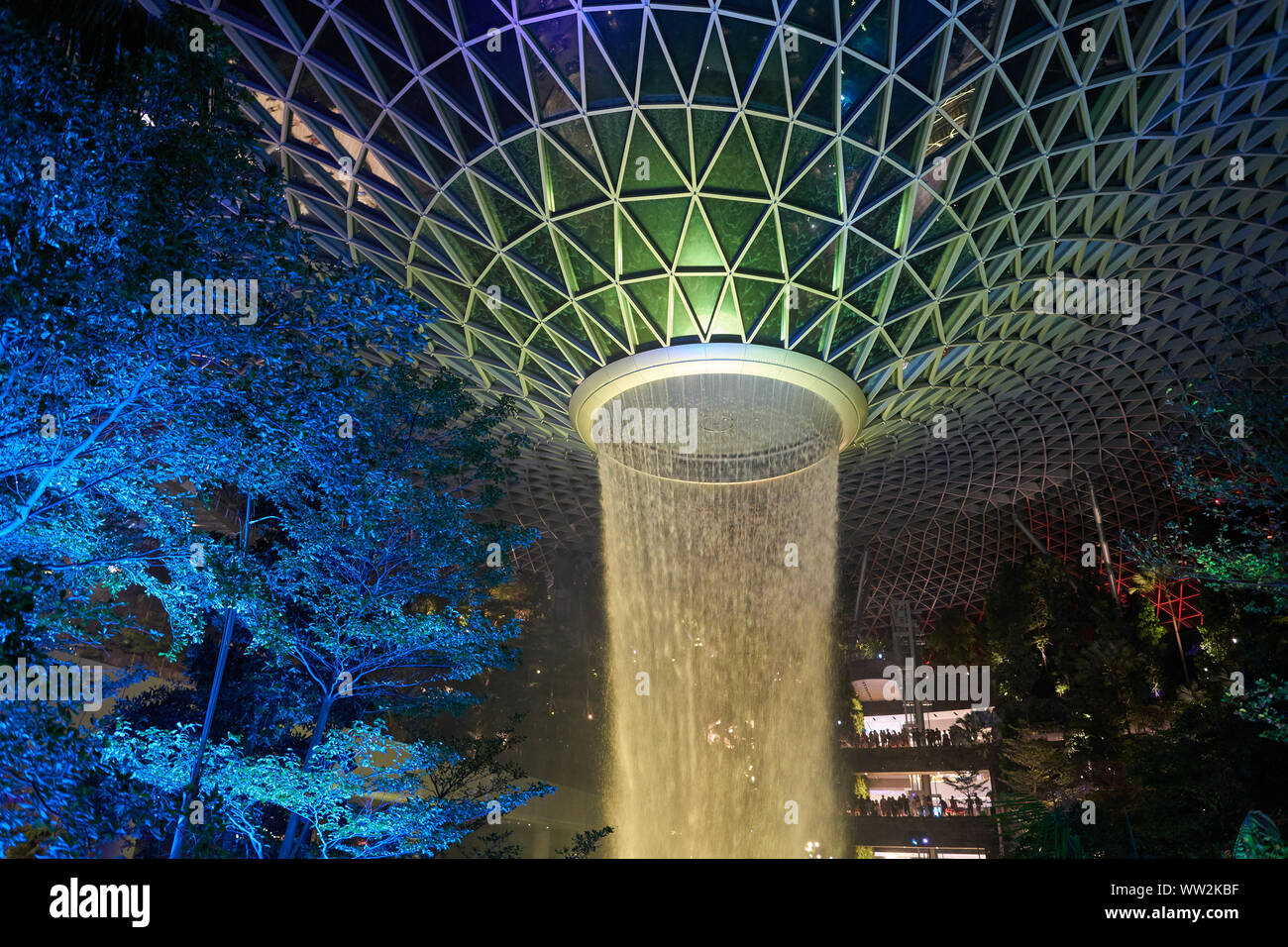 SINGAPORE - CIRCA APRIL, 2019: 40-meter HSBC Rain Vortex, the world’s ...