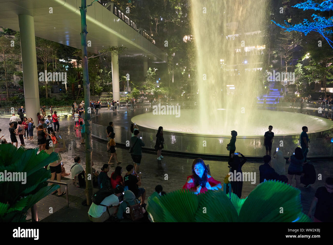 SINGAPORE - CIRCA APRIL, 2019: 40-meter HSBC Rain Vortex, the world’s ...