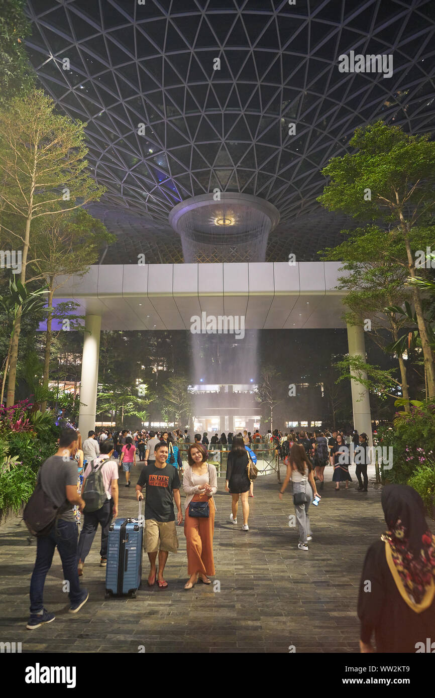 SINGAPORE - CIRCA APRIL, 2019: 40-meter HSBC Rain Vortex, the world’s ...