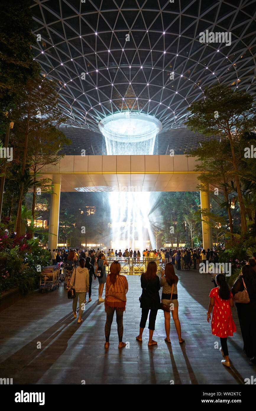 SINGAPORE - CIRCA APRIL, 2019: 40-meter HSBC Rain Vortex, the world’s ...