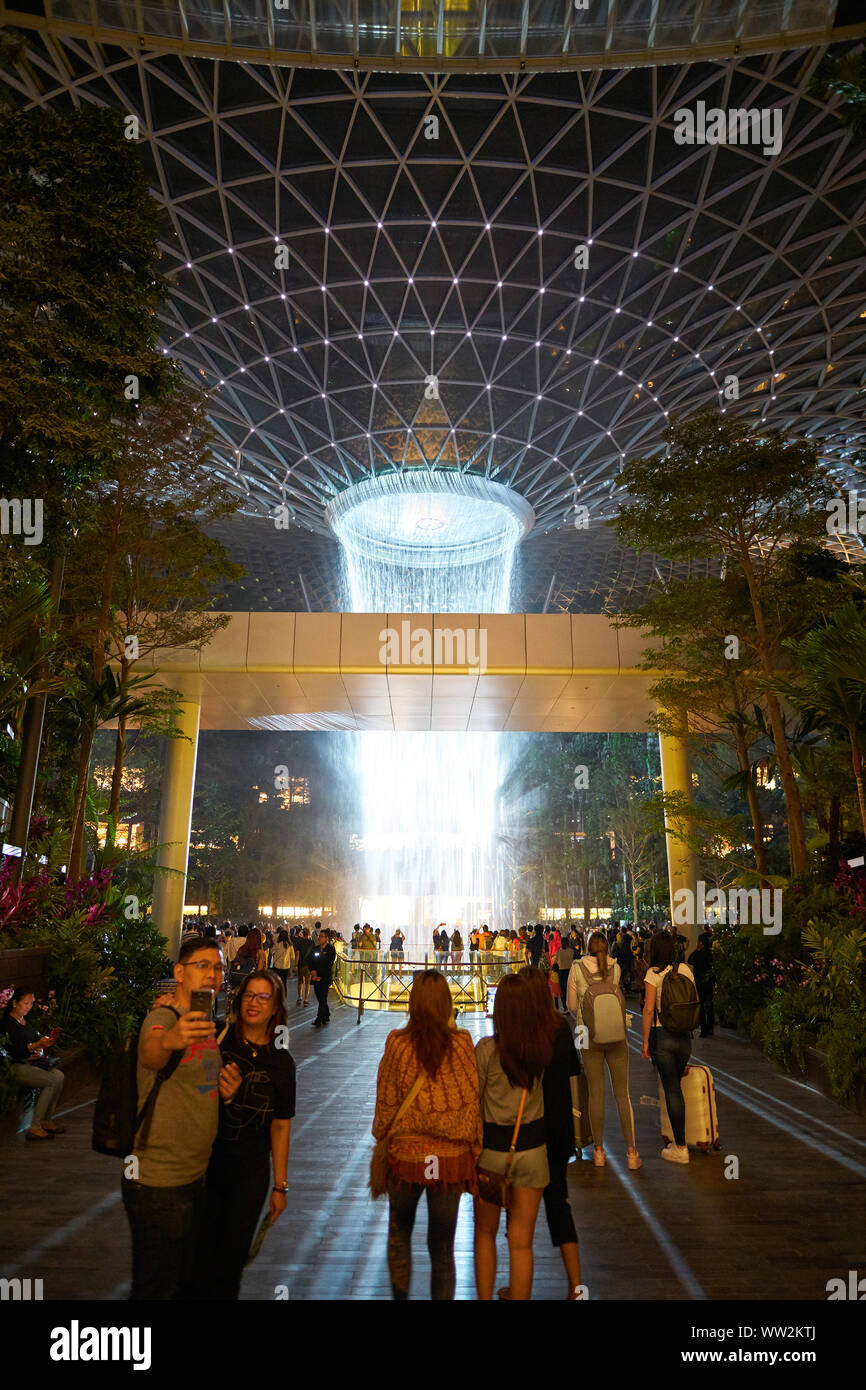 SINGAPORE - CIRCA APRIL, 2019: 40-meter HSBC Rain Vortex, the world’s ...