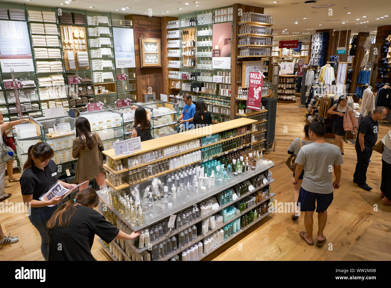 SINGAPORE - CIRCA APRIL, 2019: interior shot of Muji store in Jewel ...