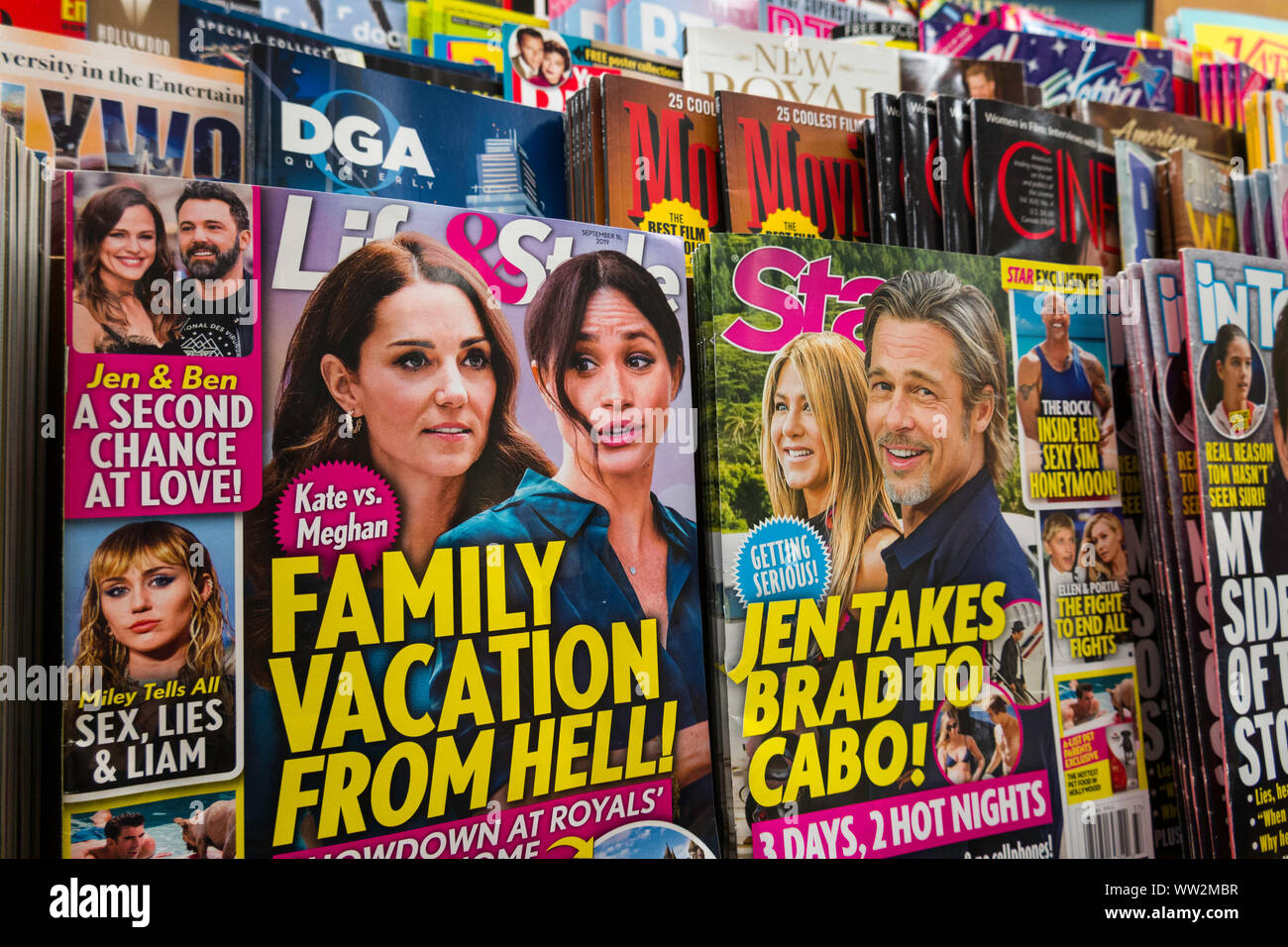 Magazine Stand Featuring Magazine Covers, NYC, USA Stock Photo - Alamy