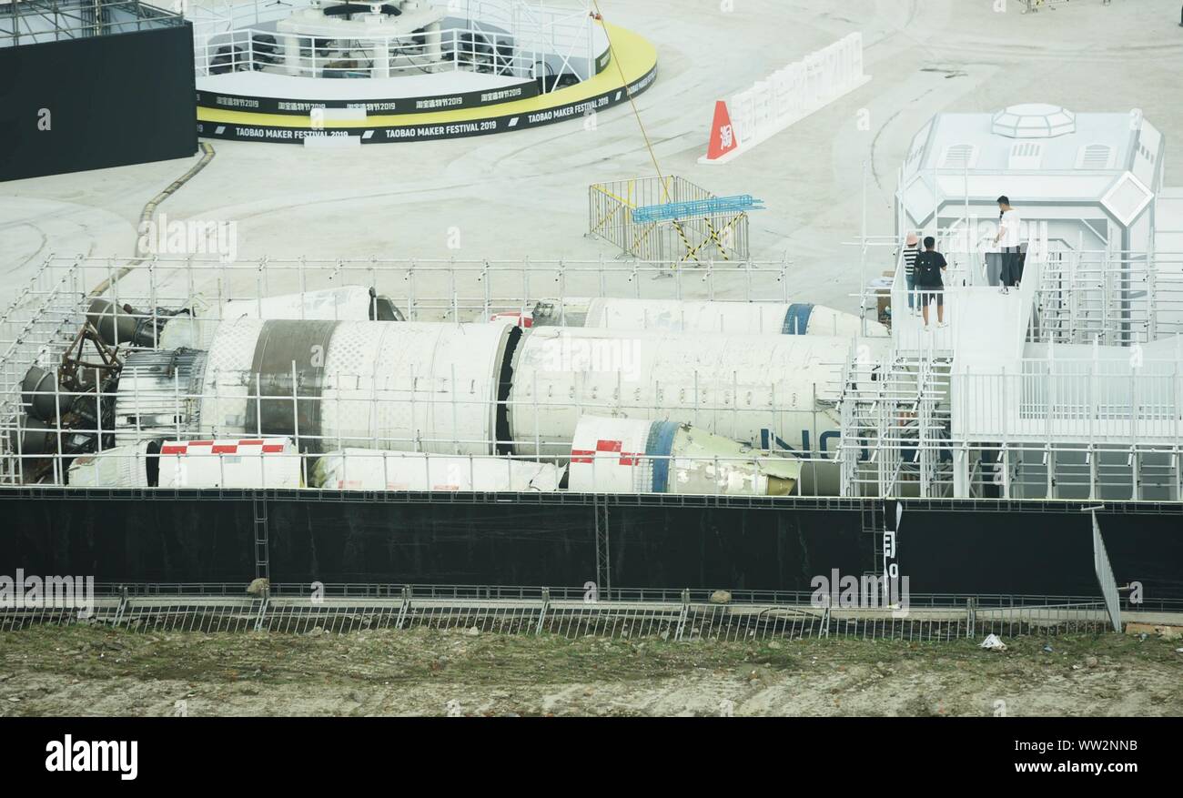 People visit the carrier rocket-themed restaurant, part of the upcoming ...