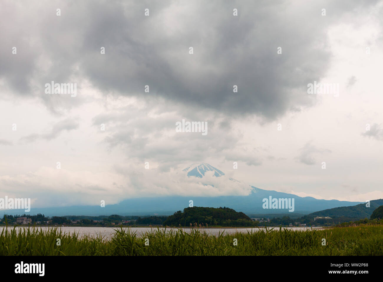 Mount Fuji with storm clouds Stock Photo - Alamy