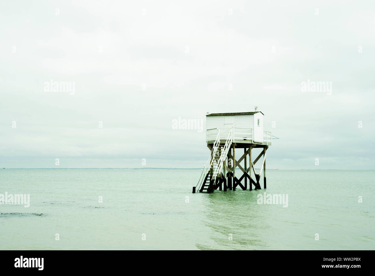 Lifeguard cabin in sea Stock Photo - Alamy