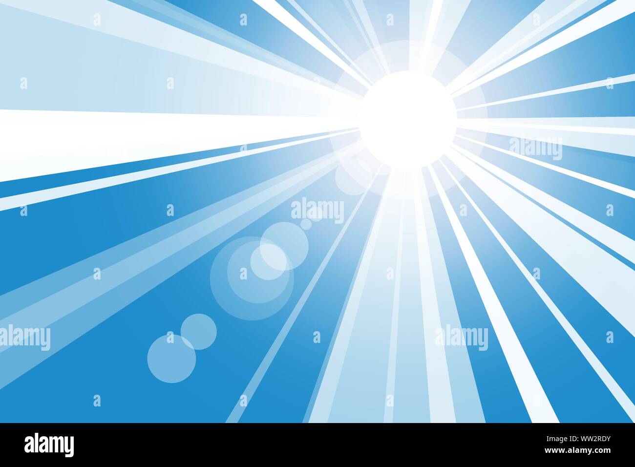 Bright ray abstract and light blue background, vector and illustration ...
