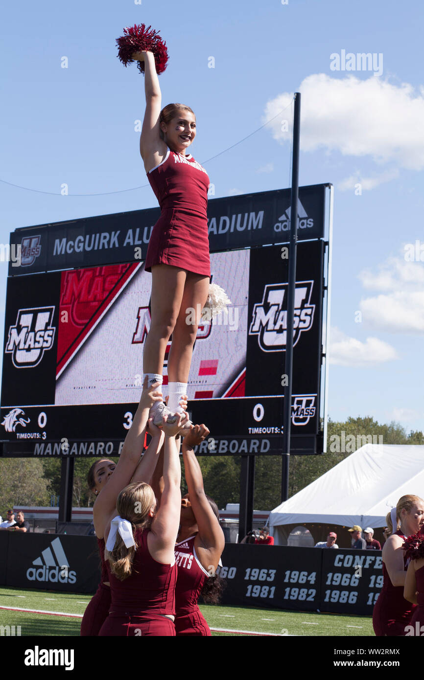University of Massachusetts playing at home game in Amherst, MA Stock ...