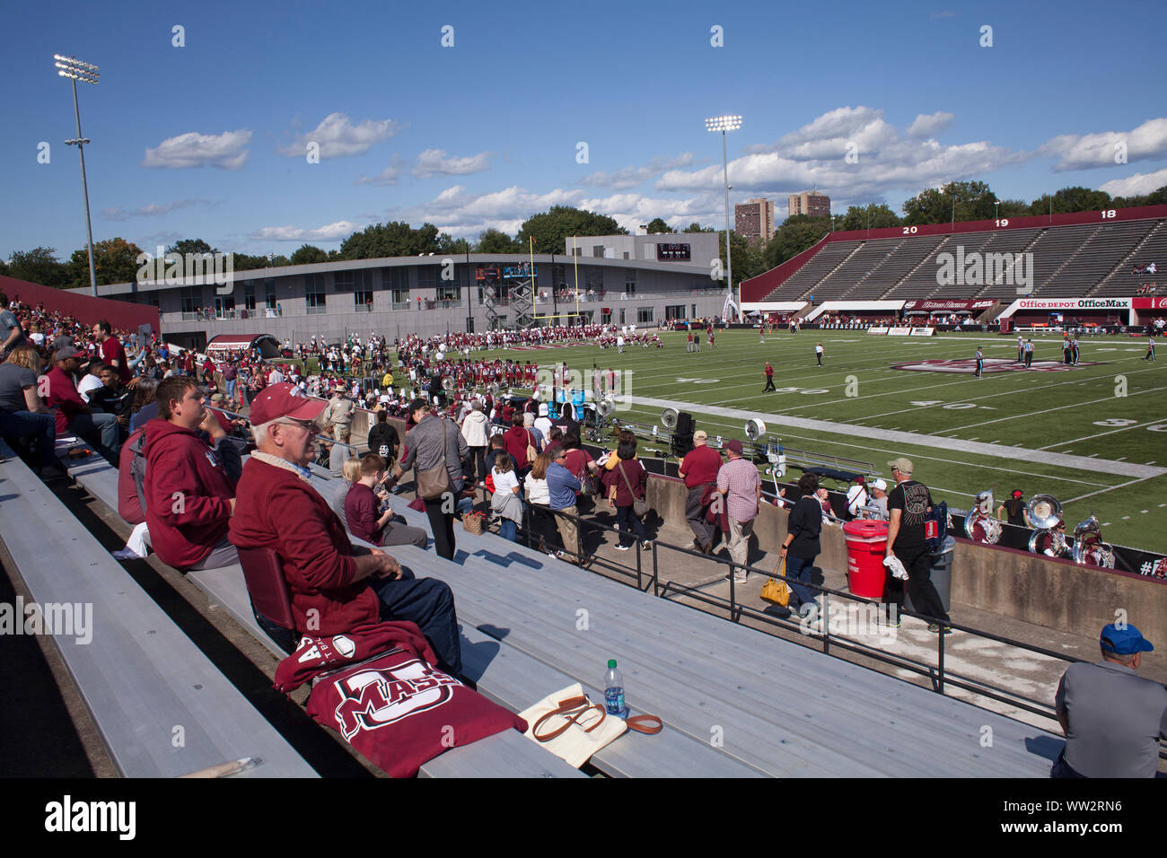 University of Massachusetts playing at home game in Amherst, MA Stock ...