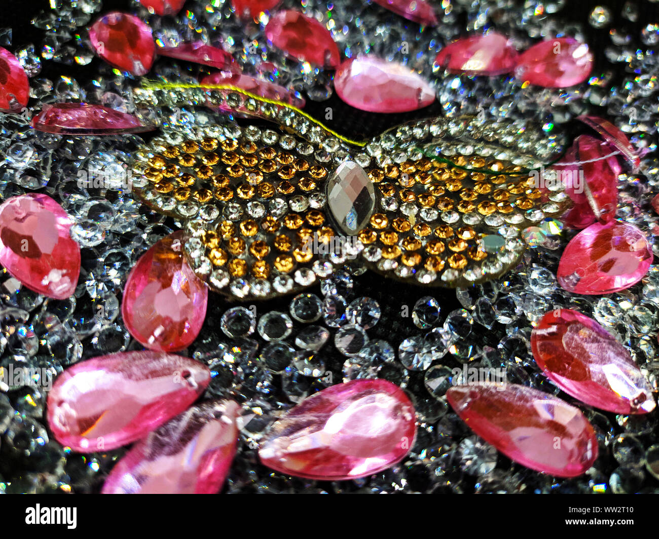 rhinestone swarovski crystal background, bling stones Stock Photo - Alamy