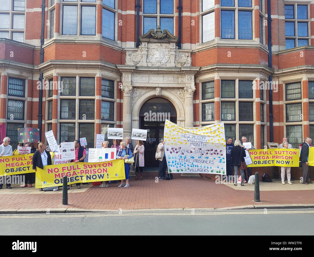 Protesters outside County Hall in Beverley as they object to the ...