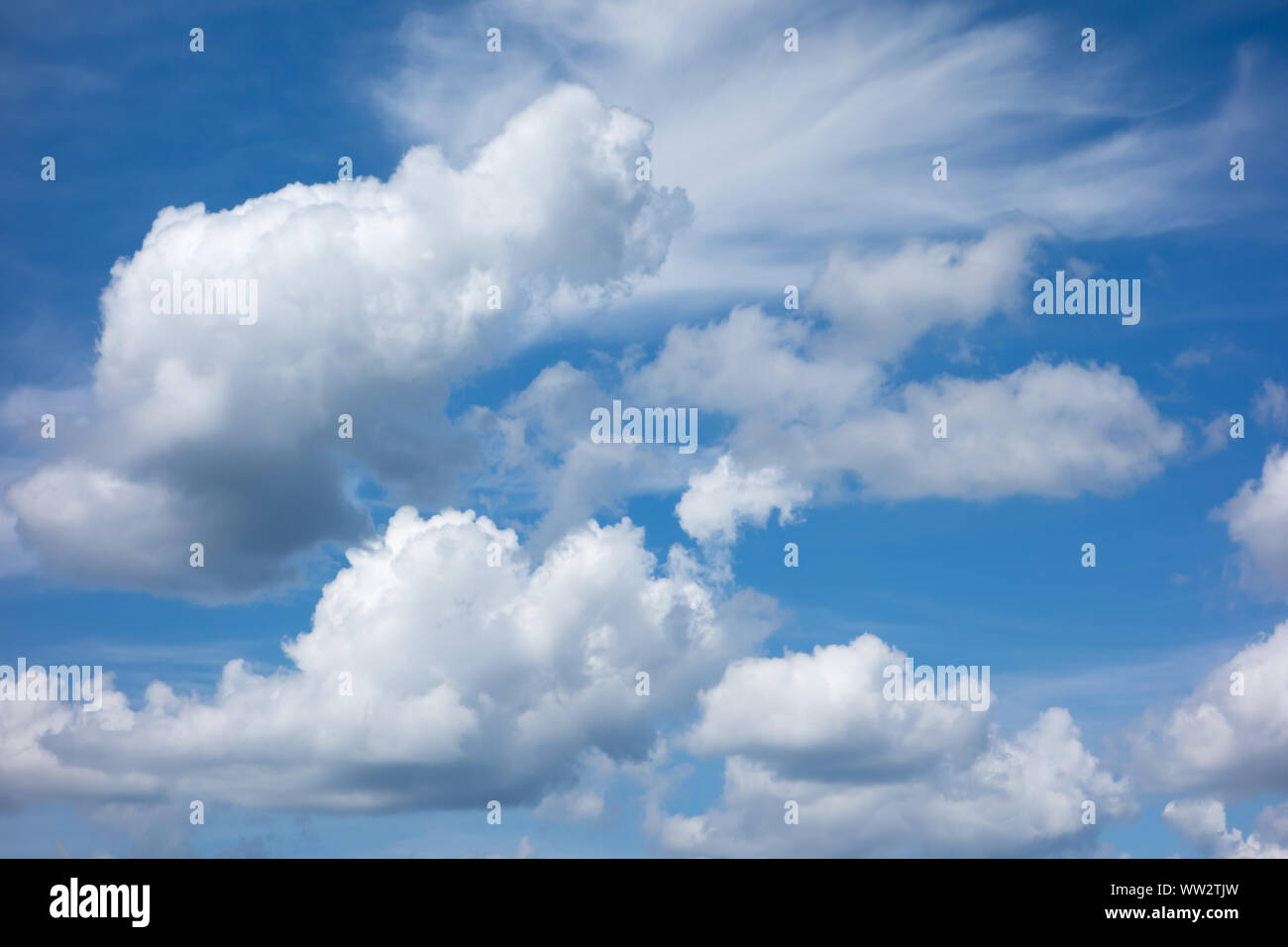 blue sky with flying white light clouds Stock Photo - Alamy