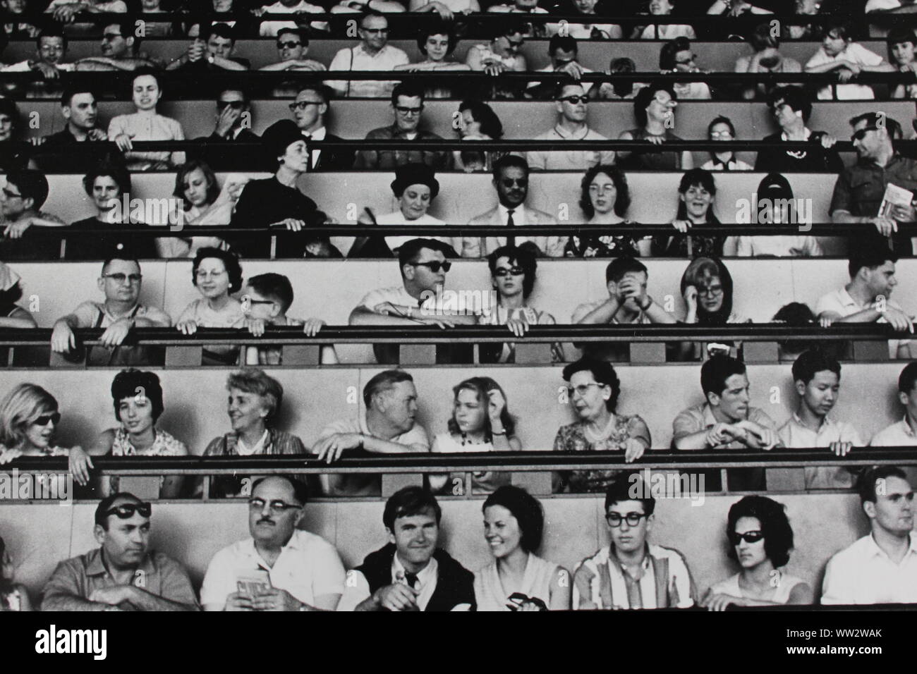 Fine black and white art photography from the 1970s of an auditorium ...