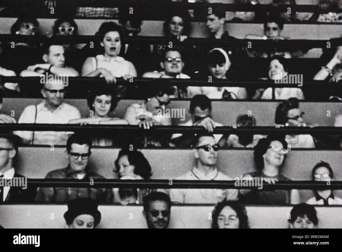 Fine black and white art photography from the 1970s of an auditorium ...