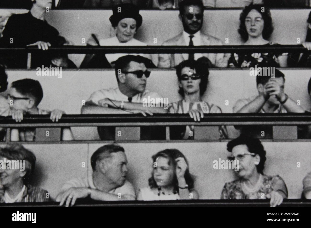 Fine black and white art photography from the 1970s of an auditorium ...