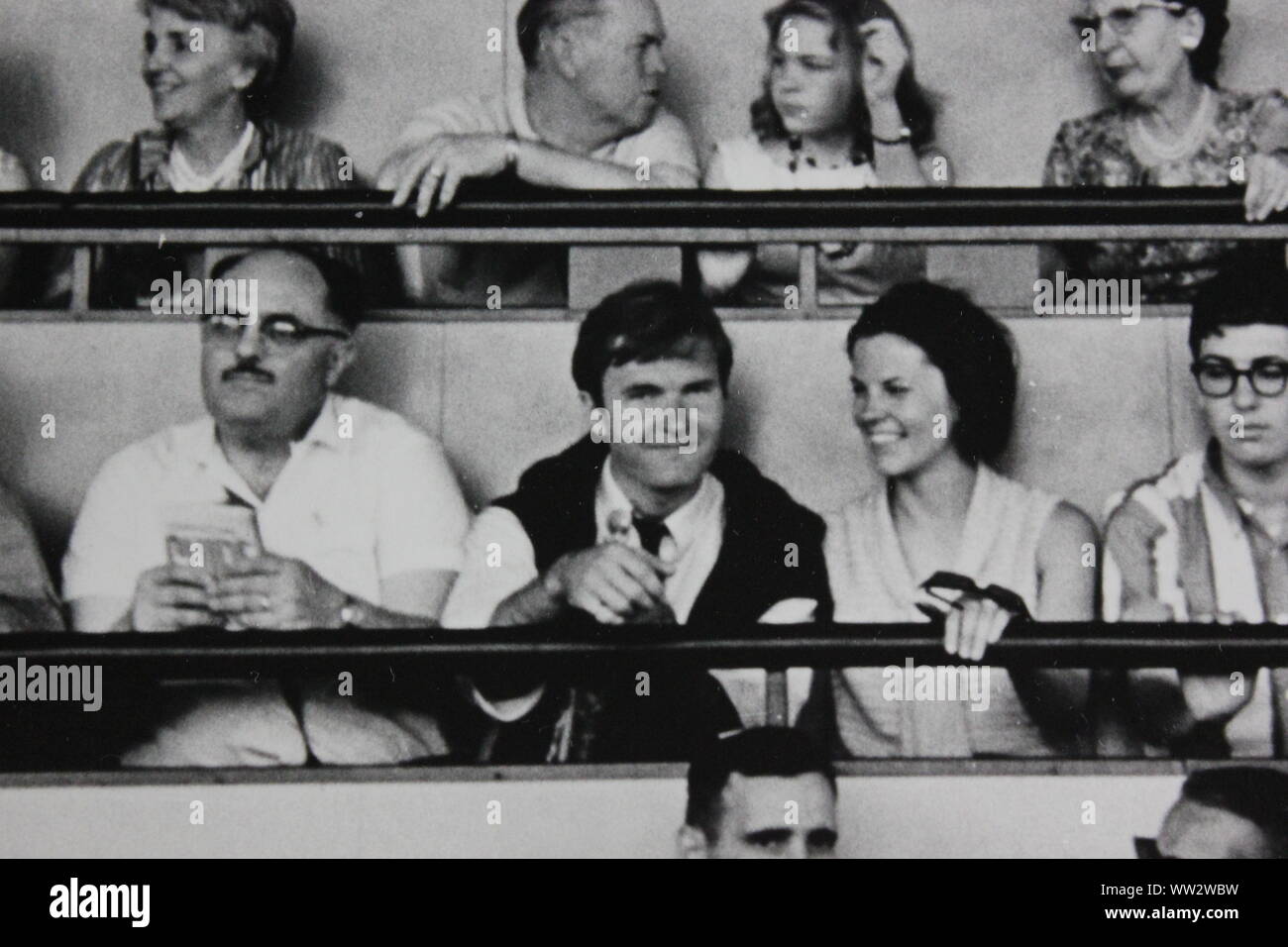 Fine black and white art photography from the 1970s of an auditorium ...