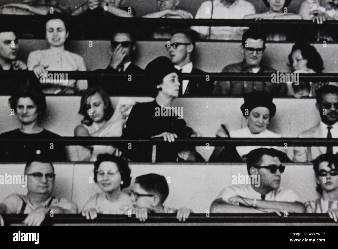 Fine black and white art photography from the 1970s of an auditorium ...