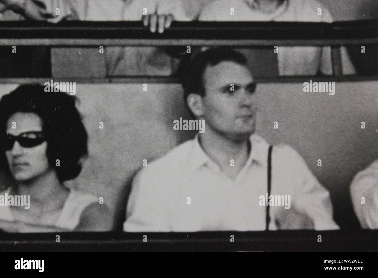 Fine black and white art photography from the 1970s of an auditorium ...