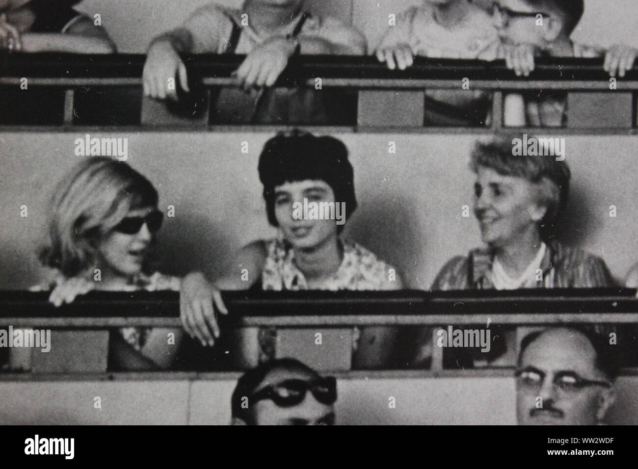 Fine black and white art photography from the 1970s of an auditorium ...
