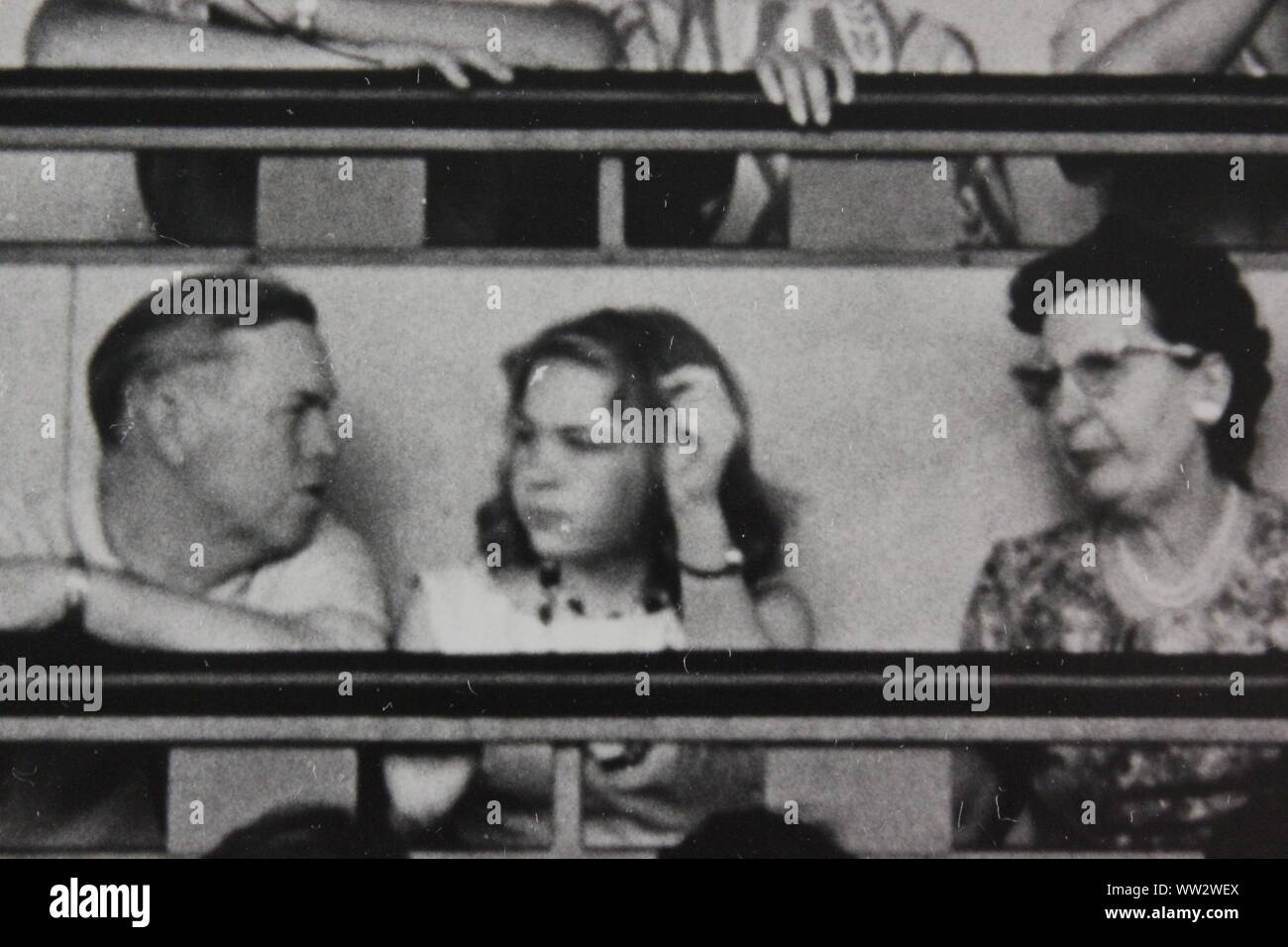 Fine black and white art photography from the 1970s of an auditorium ...