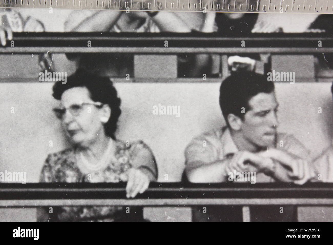 Fine black and white art photography from the 1970s of an auditorium ...